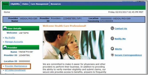 Provider Web Portal Quick Guide Provider Maintenance Adding A 