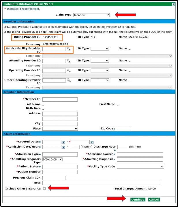 Provider Web Portal Quick Guide: Submitting an Institutional Claim ...