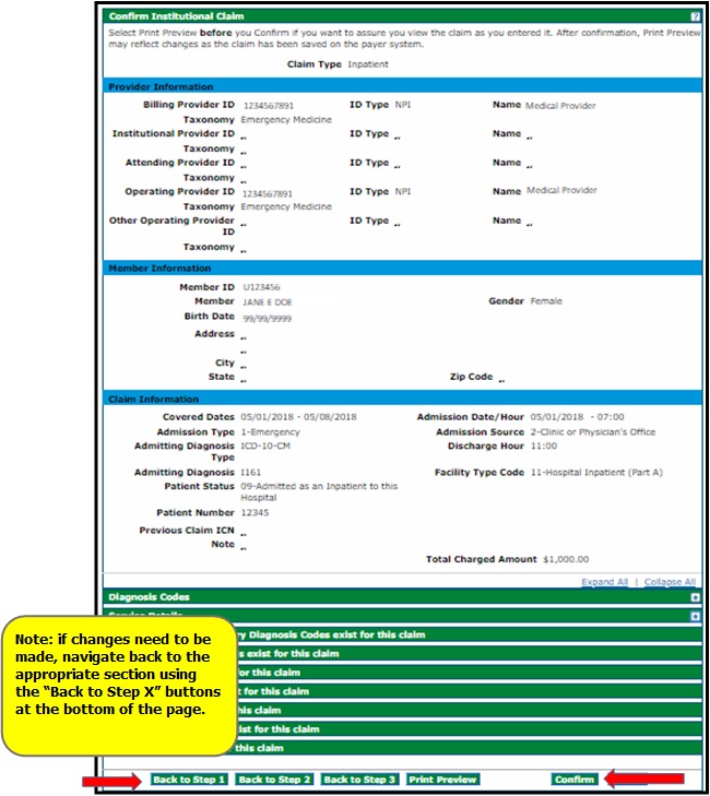 Provider Web Portal Quick Guide: Submitting an Institutional Claim ...