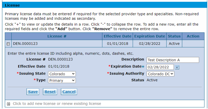 Provider Web Portal Quick Guide: Provider Maintenance - Update License ...