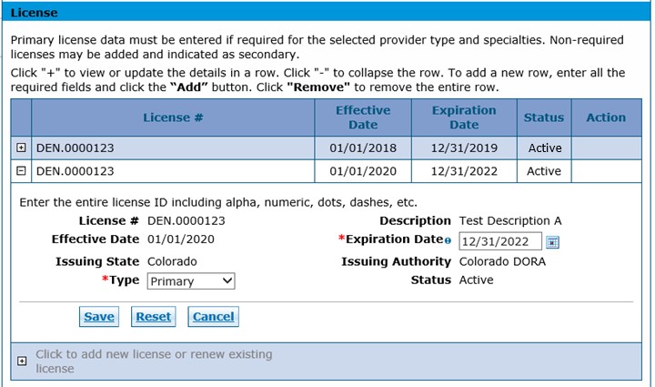Provider Web Portal Quick Guide: Provider Maintenance - Update License ...