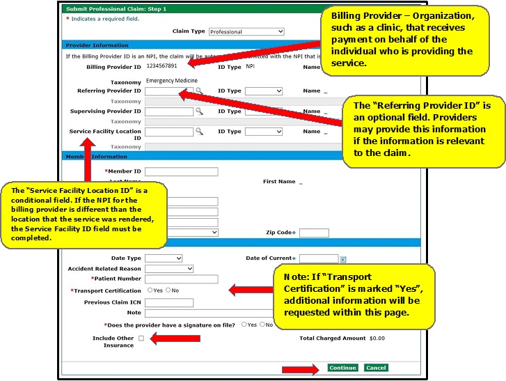Provider Web Portal Quick Guide: Submitting a Professional Claim ...