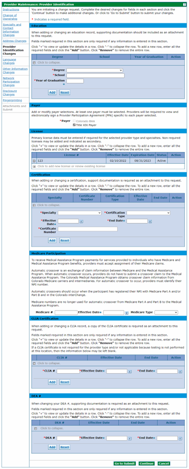 Provider Web Portal Quick Guide: Provider Maintenance - Update License ...