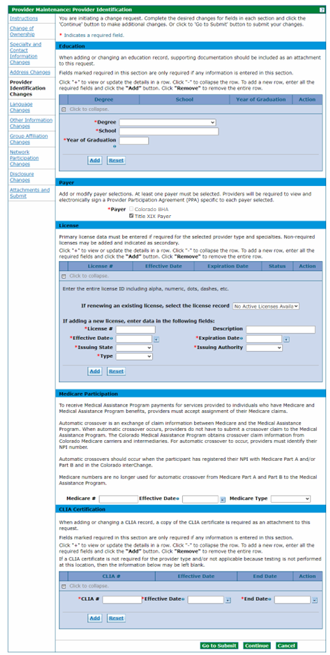 Provider Web Portal Quick Guide: Provider Maintenance - Update License ...