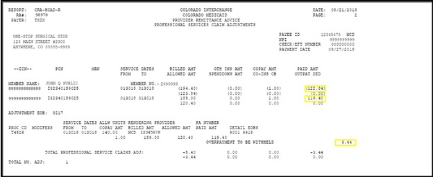 Provider Web Portal Quick Guide - Reading the Remittance Advice (RA ...