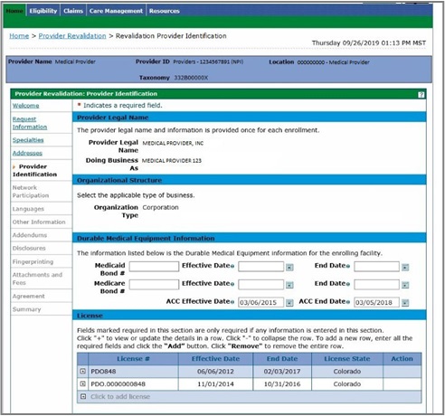 Provider Web Portal Quick Guide: Revalidation | Colorado Department of ...