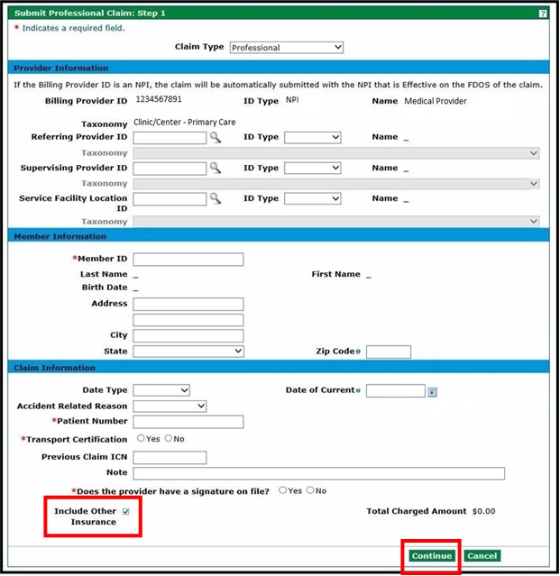 Provider Web Portal Quick Guide - Submitting a Claim with Other ...