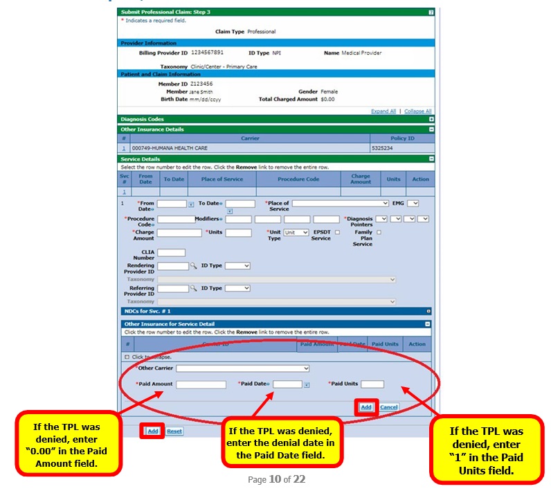 Provider Web Portal Quick Guide - Submitting a Claim with Other ...